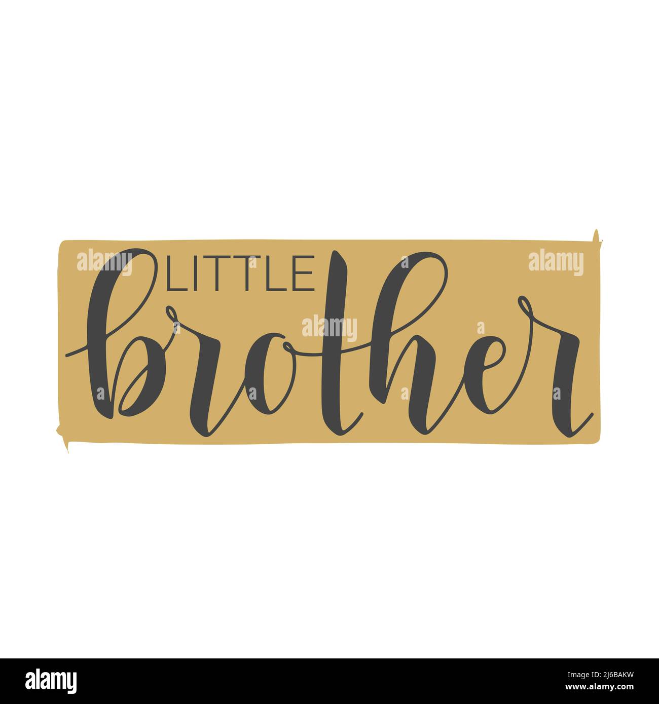 Handwritten Lettering of Little Brother. Template for Banner, Greeting ...