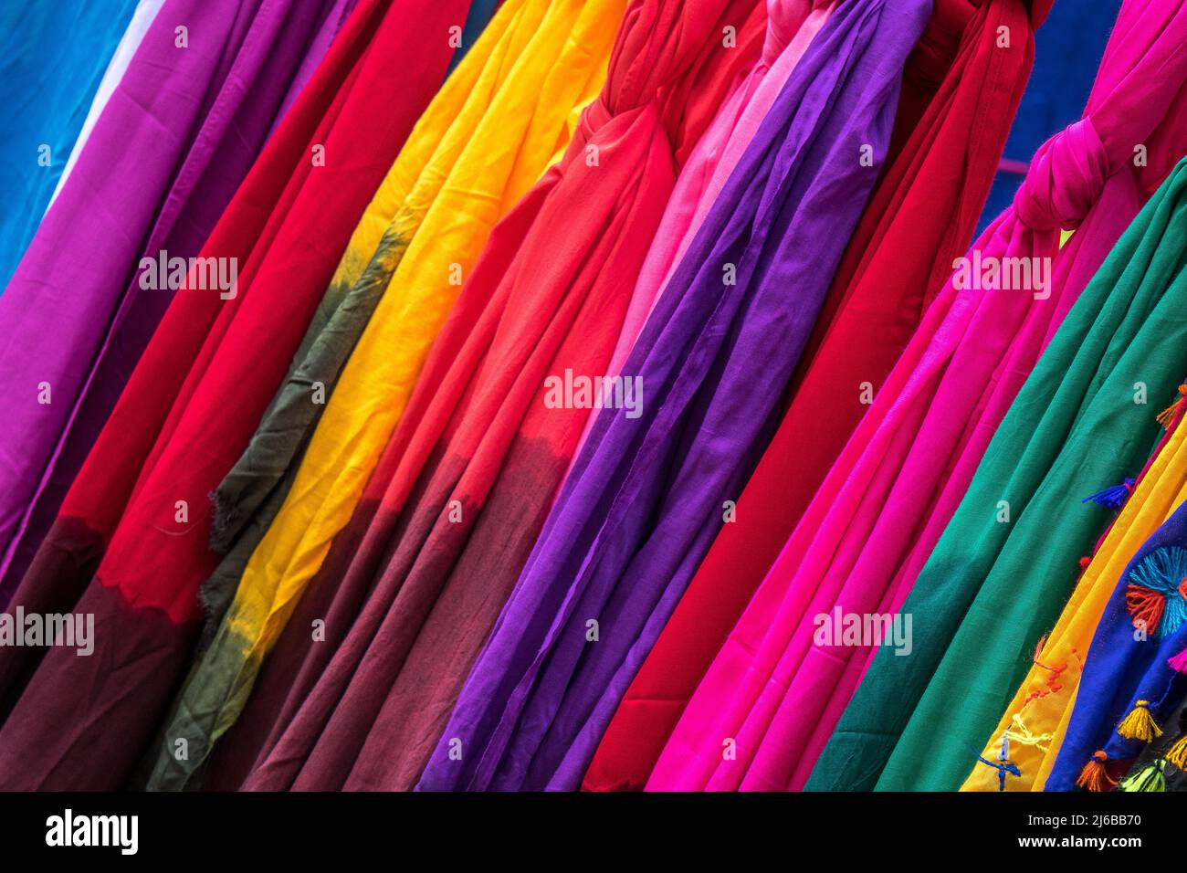 Colorfull fabric as seen on the markets in Morocco Stock Photo - Alamy