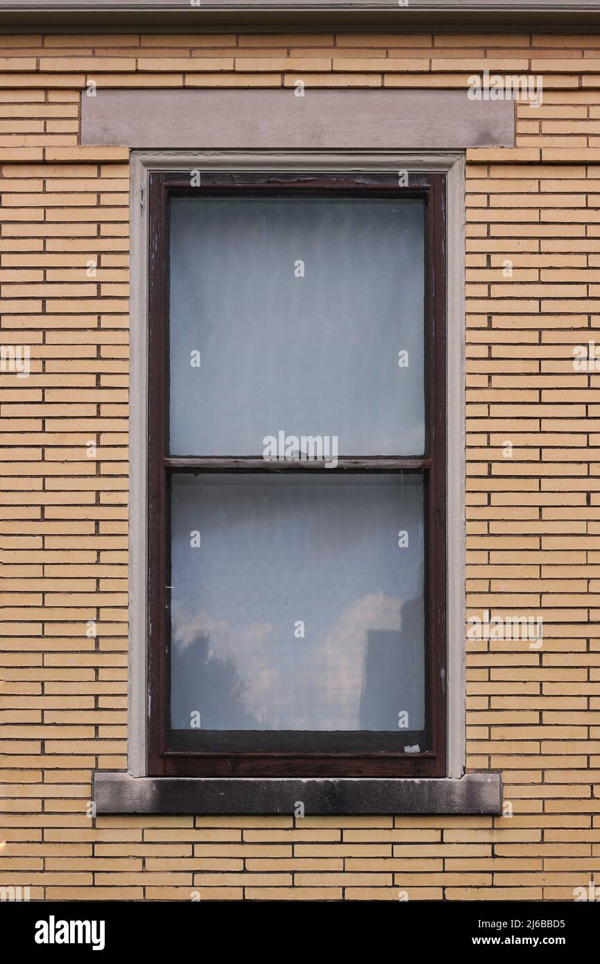 Typical common traditional colonial window with lots of aging and wear ...