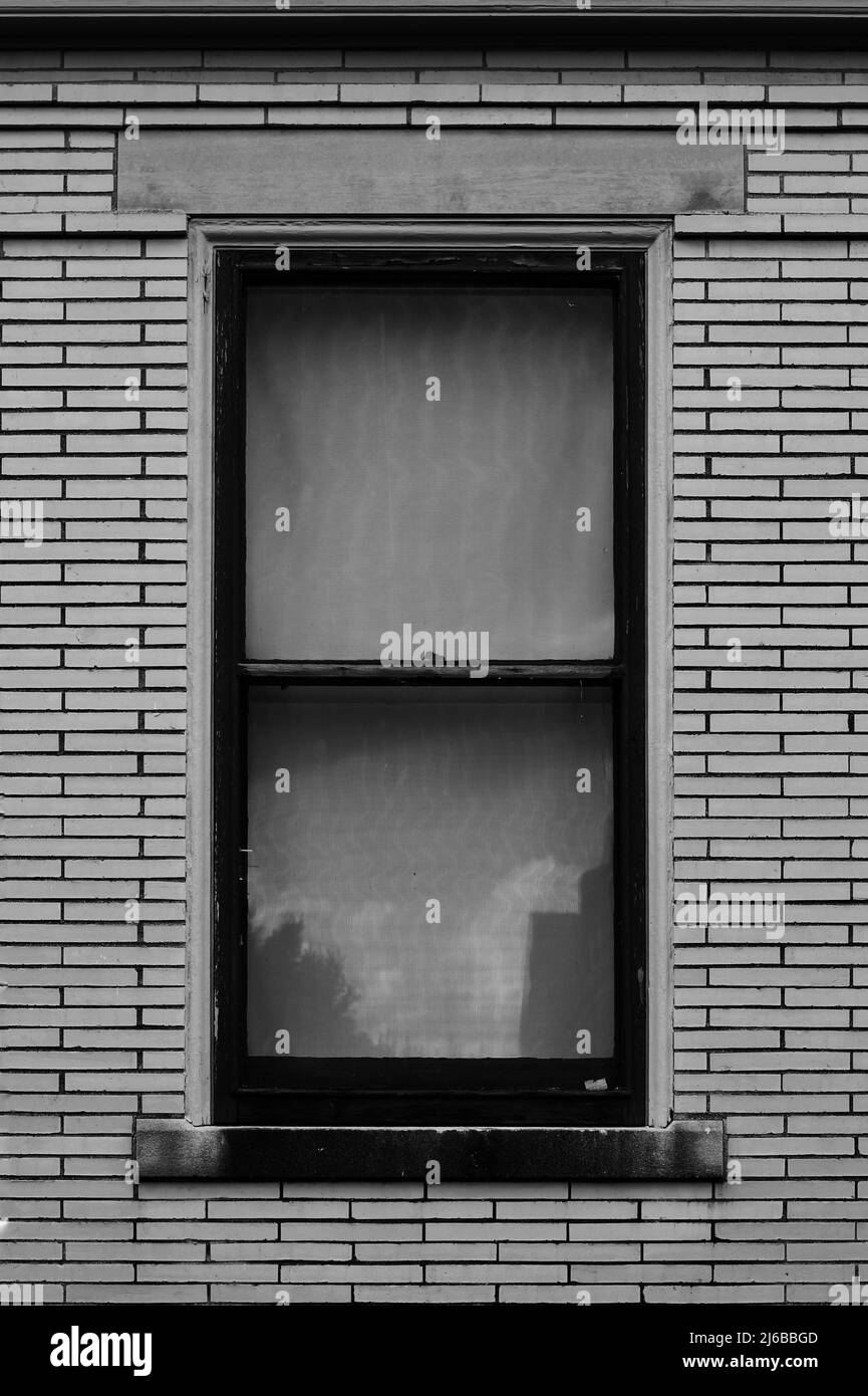 Typical common traditional colonial window with lots of aging and wear ...