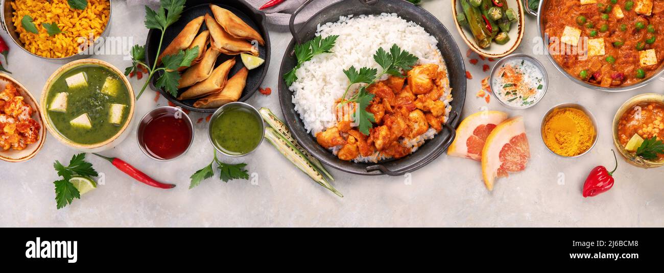 Indian food assortment on light background. Traditional food concept ...