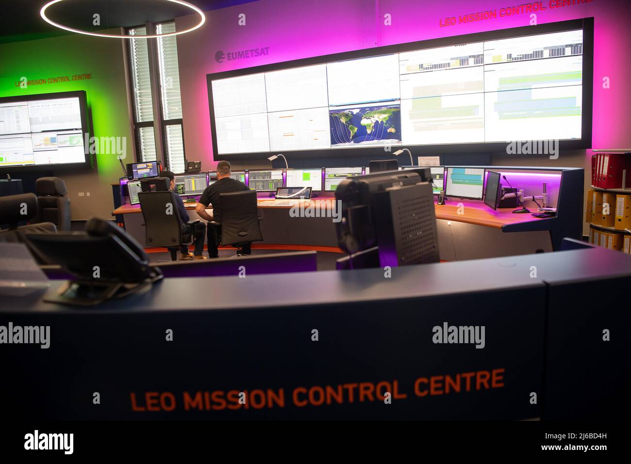 29 April 2022, Hessen, Darmstadt: Employees of the European Organisation for the Exploitation of ...