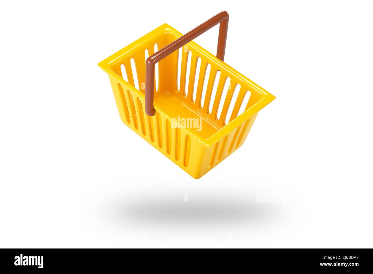Realistic shopping carts isolated on white background. 3d render Stock ...