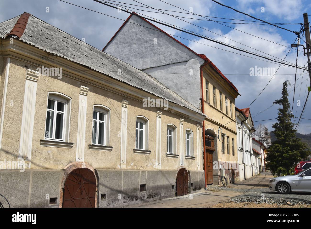 Old miners town of Baia Sprie in Maramures Region, Romania Stock Photo ...