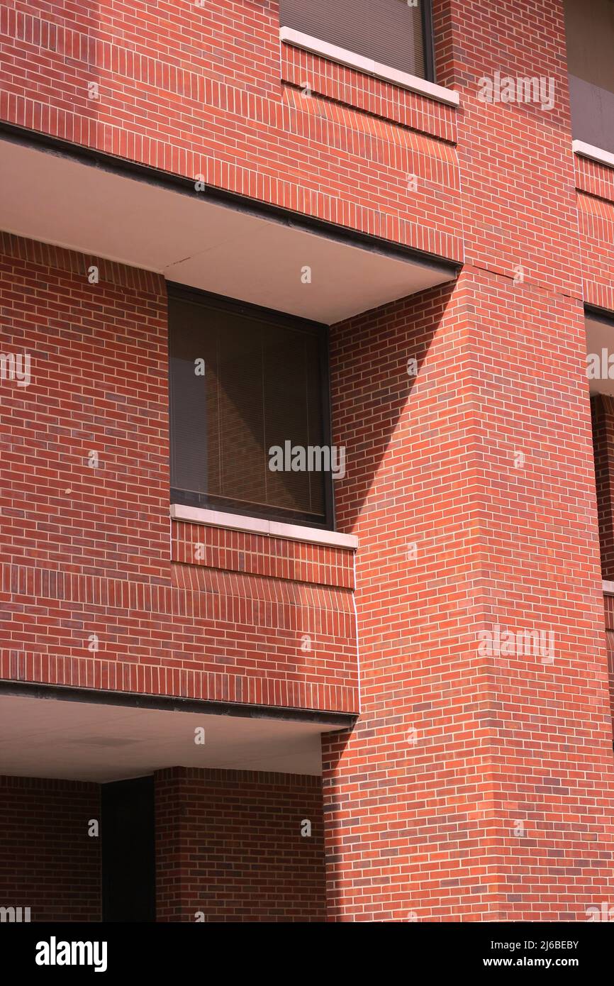 Modern brutalist architecture exemplified in a heavy and bulky brick ...