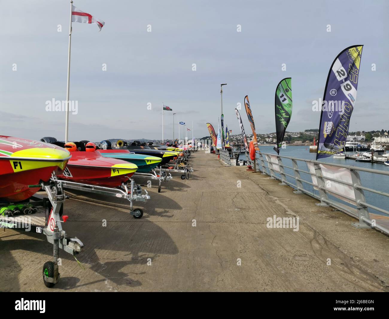 Power boats lined up for OCRDA Power Boat Racing Round 1 - Torquay ...