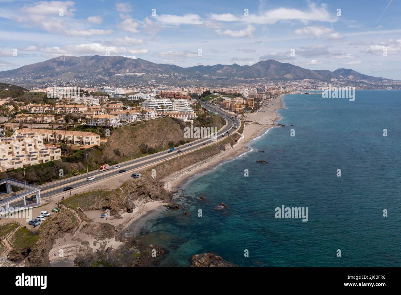 View of the beach of Roc del Priest Rock in the municipality of ...