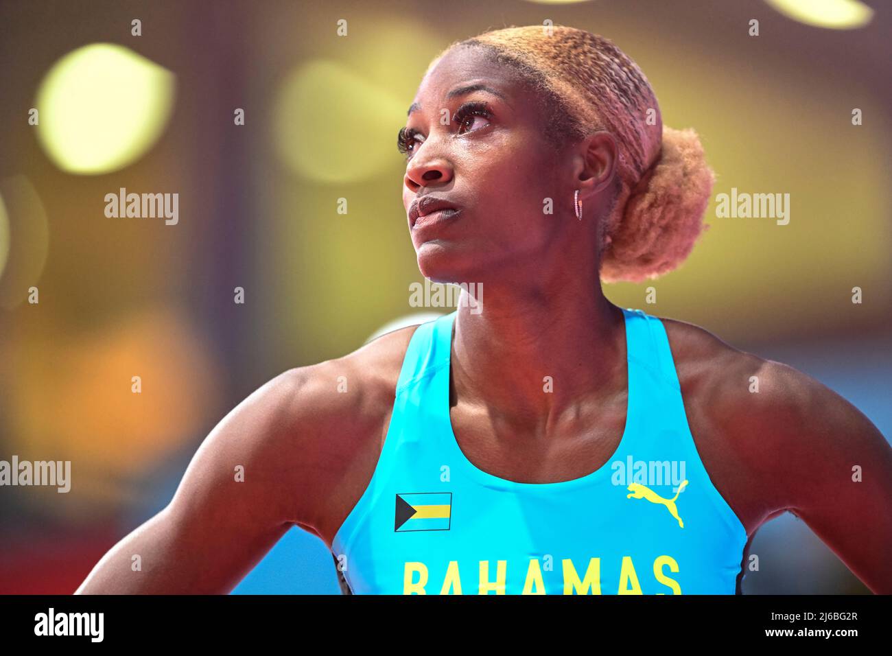 Shaunae Miller-Uibo participating in the Belgrade 2022 World Indoor ...