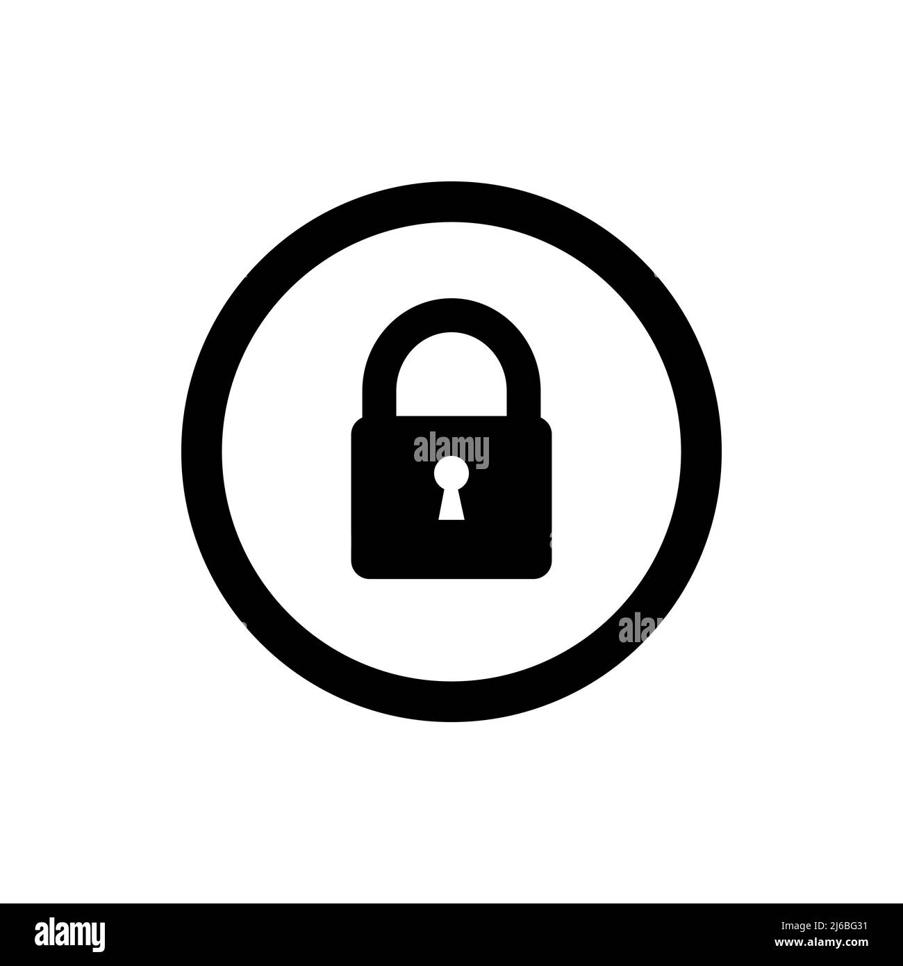 Lock icon in circle. Security padlock, protection Stock Vector Image ...