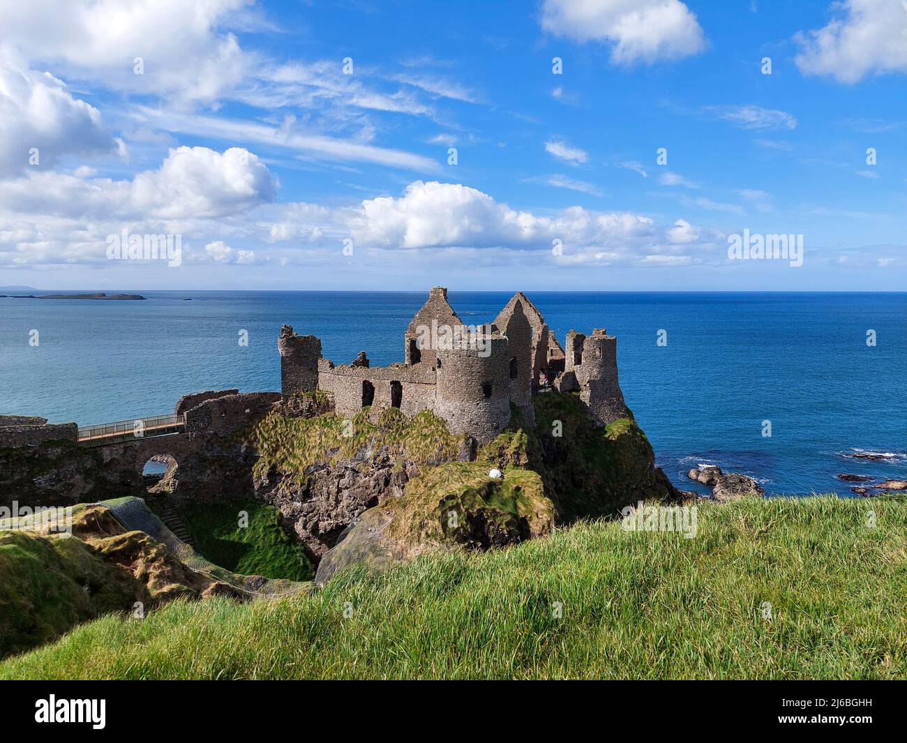Dunluce castle, in Northern Ireland, United Kingdom. It's an abandoned ...