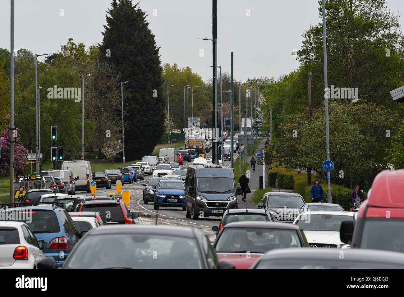 rush hour traffic on epinal way loughborough leicestershire Stock Photo ...