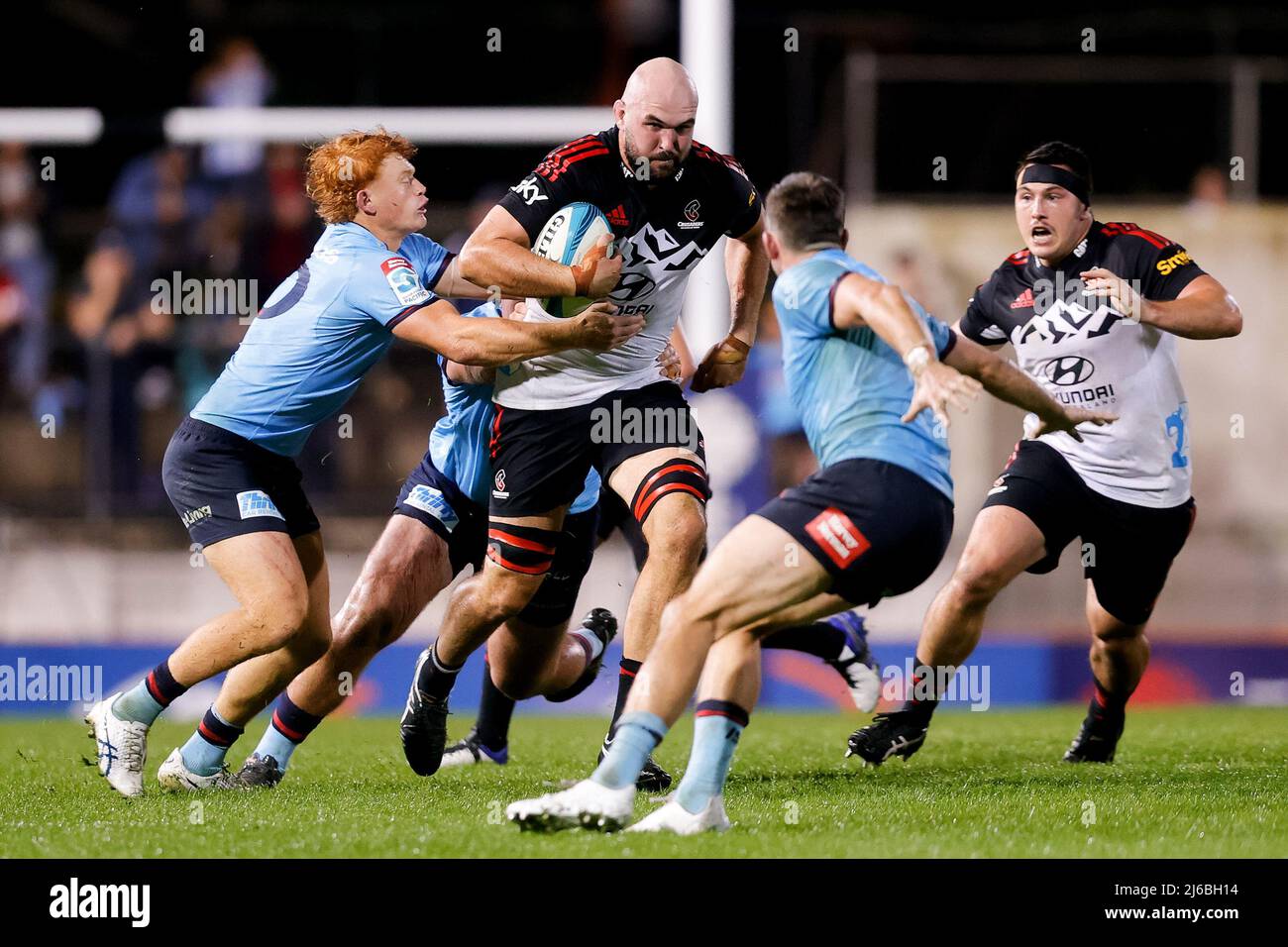 Sydney, Australia, 30 April, 2022. Crusaders player runs the ball ...