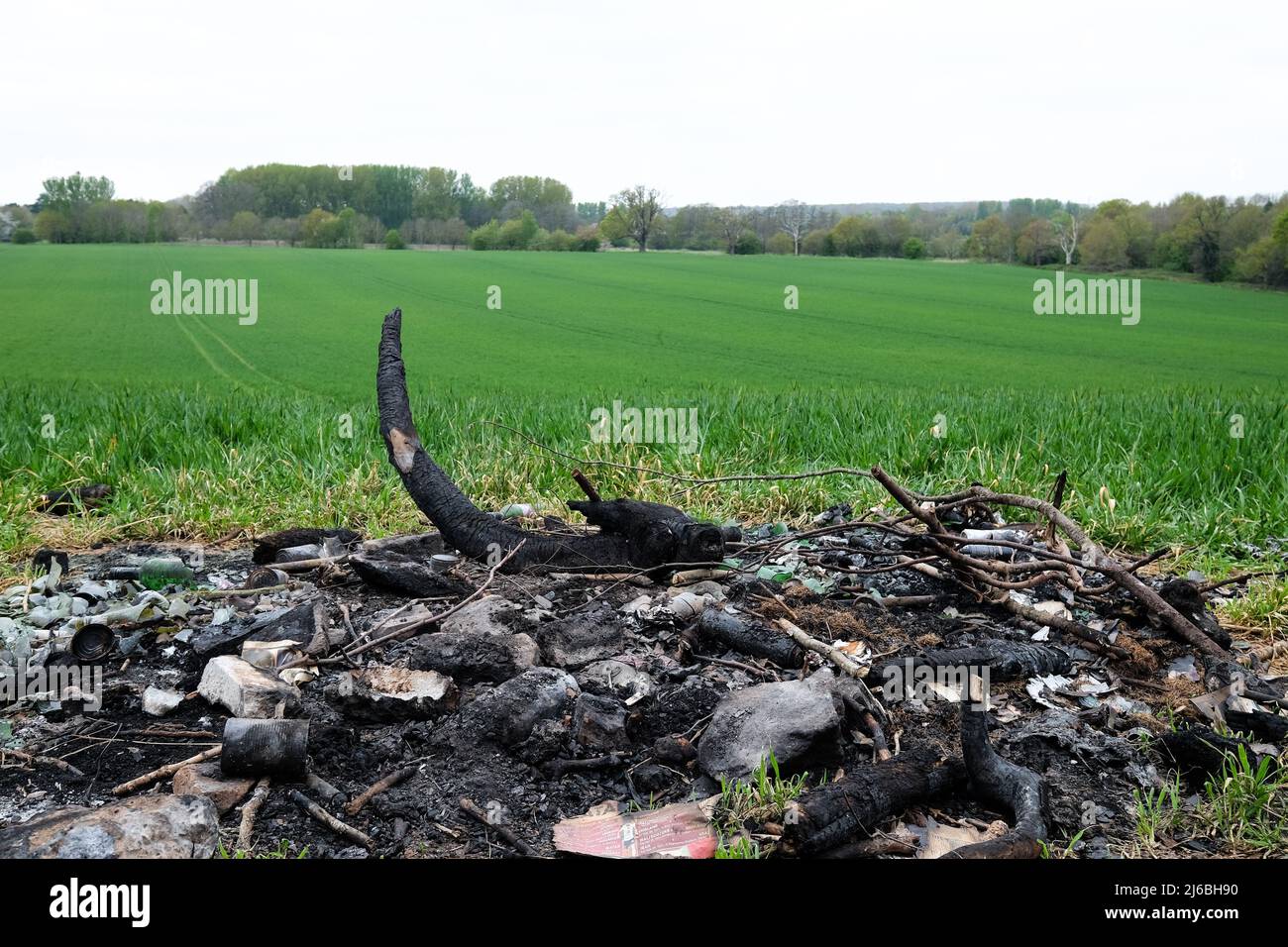 fire damage in a farmers field Stock Photo - Alamy