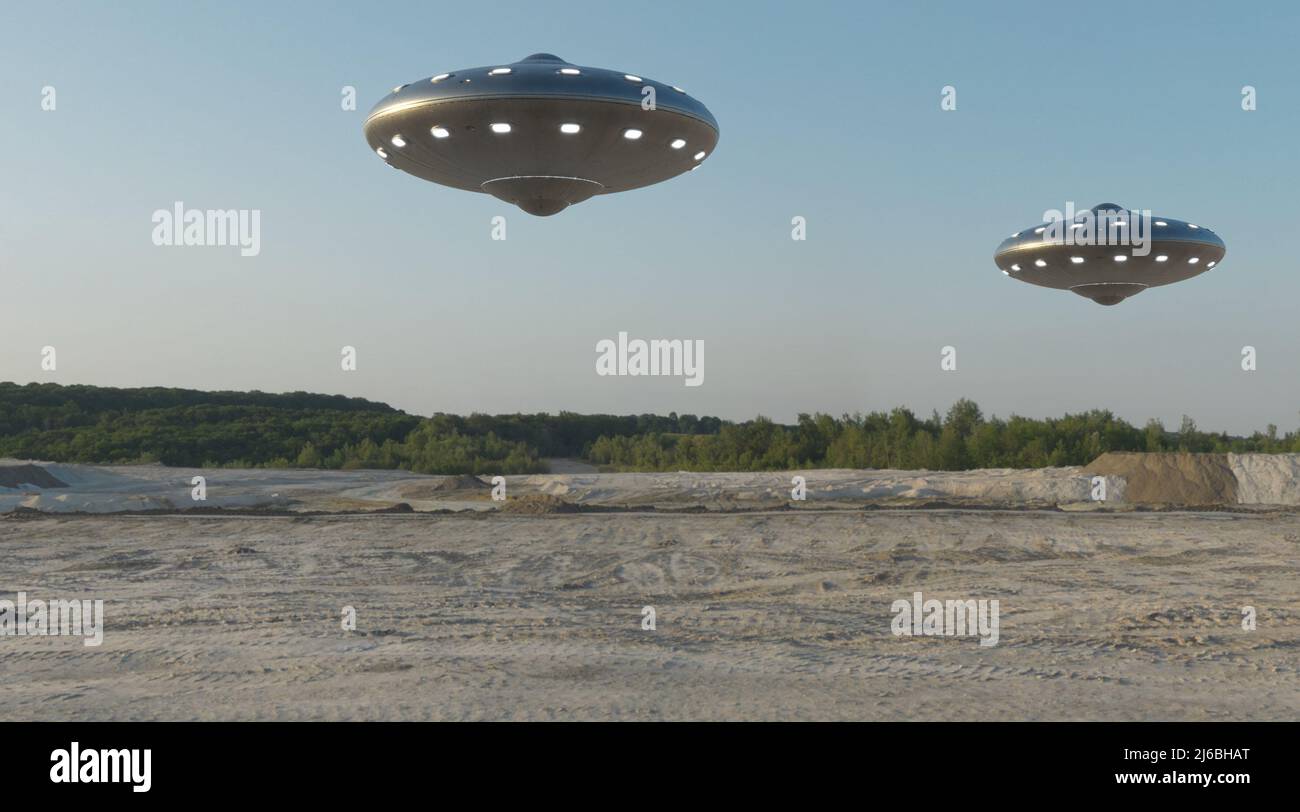 Ufo 3d visualization, 3d render Stock Photo - Alamy