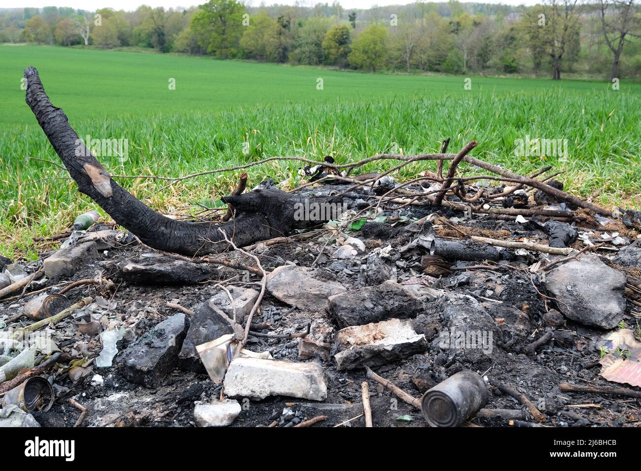 fire damage in a farmers field Stock Photo - Alamy