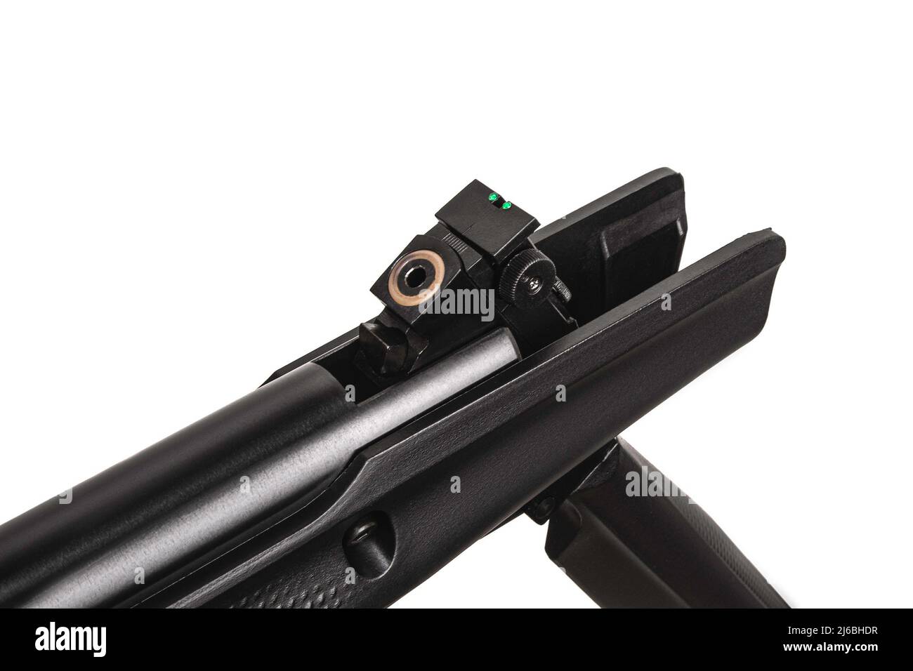 A modern air rifle with a futuristic design. Pneumatic weapons for ...