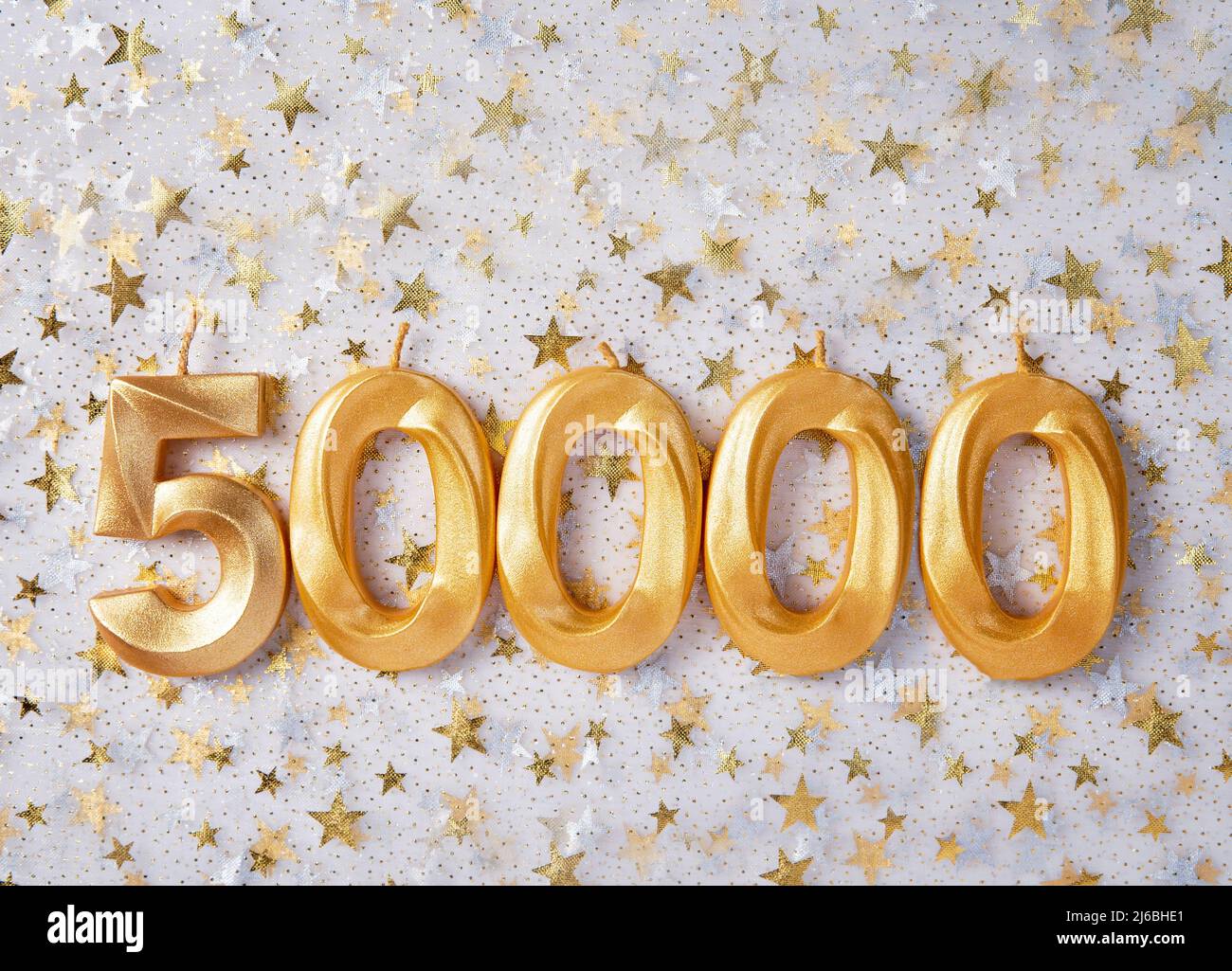 50000 followers card. Template for social networks, blogs. Festive ...