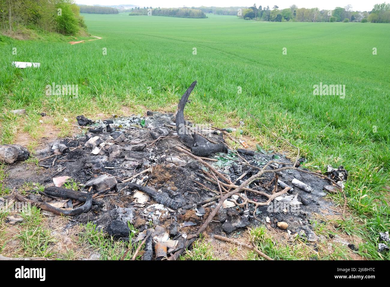 fire damage in a farmers field Stock Photo - Alamy