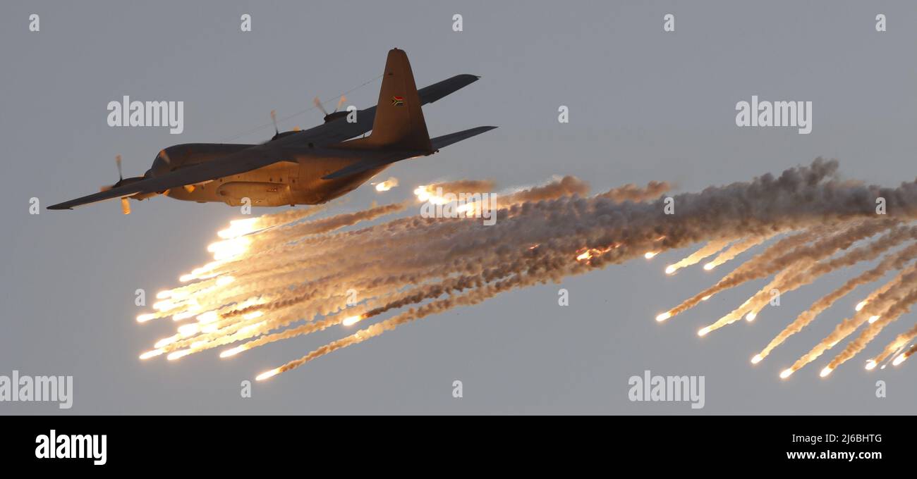 SAAF C-130 launching flares Stock Photo - Alamy