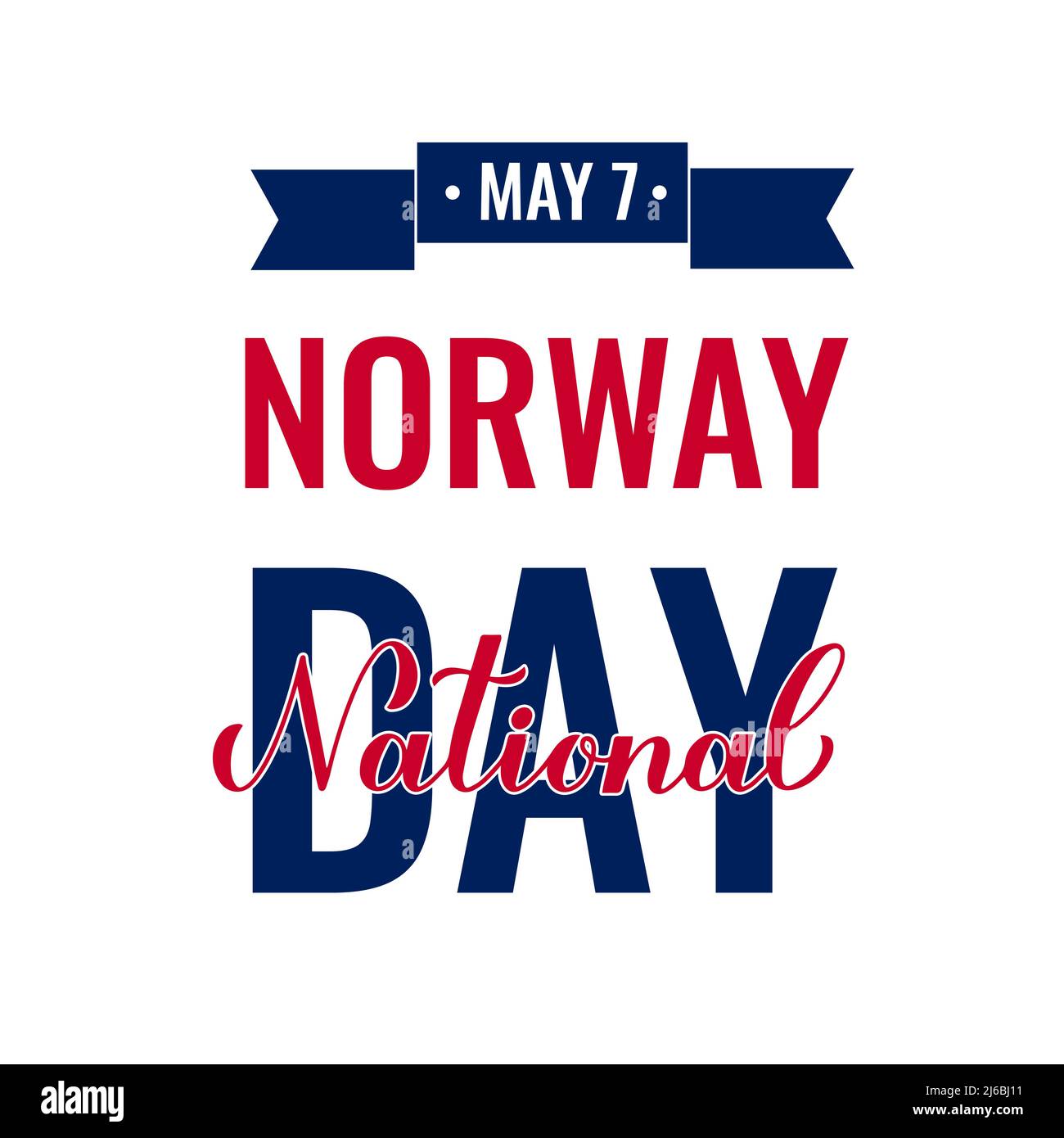 Norway National Day typography poster. Norwegian holiday celebration on ...
