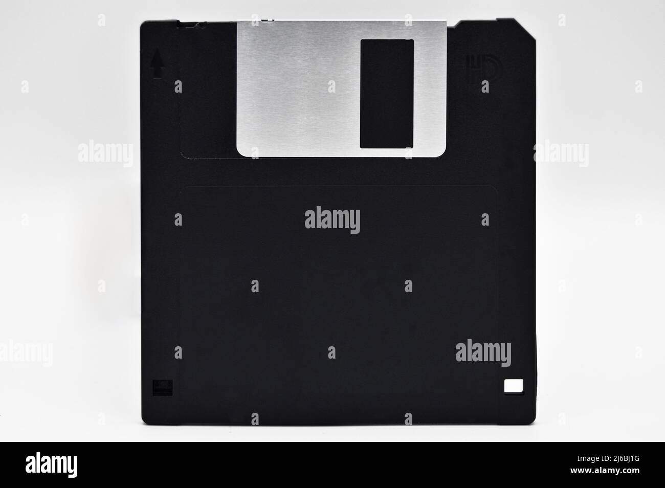 Old computer and data storage technology, black plastic magnetic floppy ...