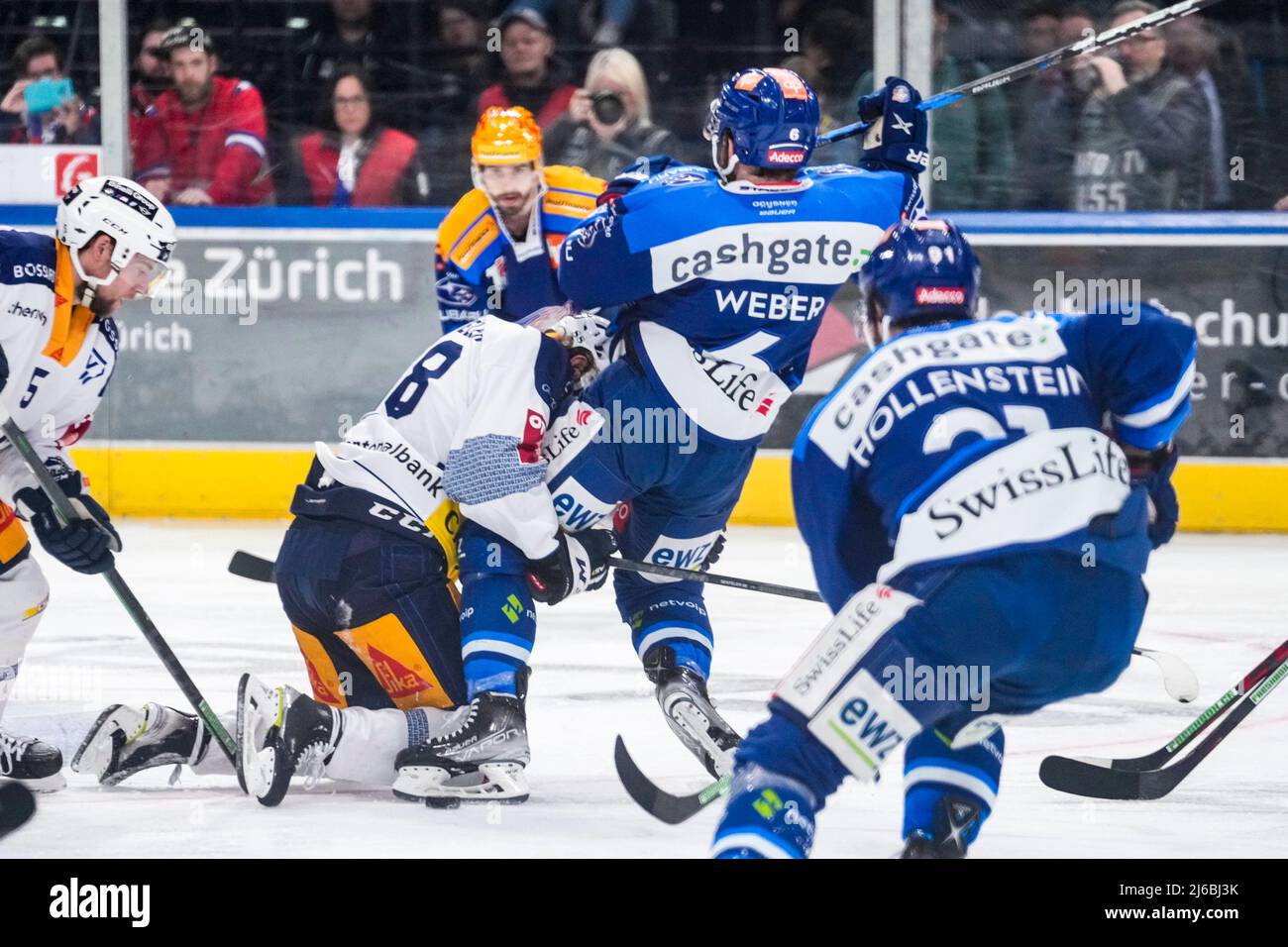 29.04.2022, Zurich, Hallenstadion, Swiss National League Final Game 6: ZSC Lions - EV Zug, #88 ...