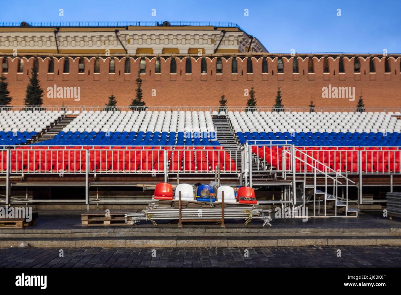 Red Square is ready for the parade of the 9th May 2022 (Second World ...