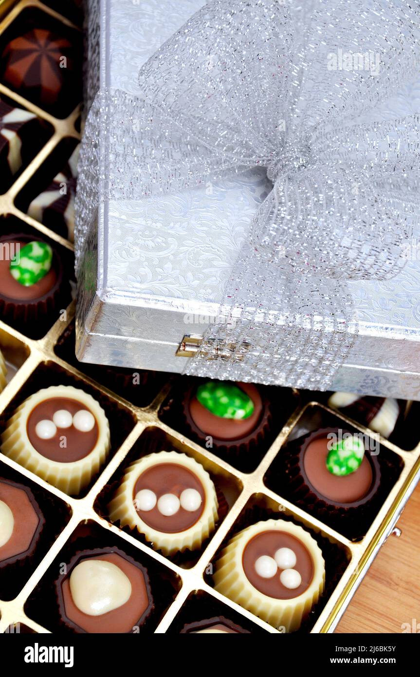 Very delicious chocolate candies in a box, delicious chocolate in box ...