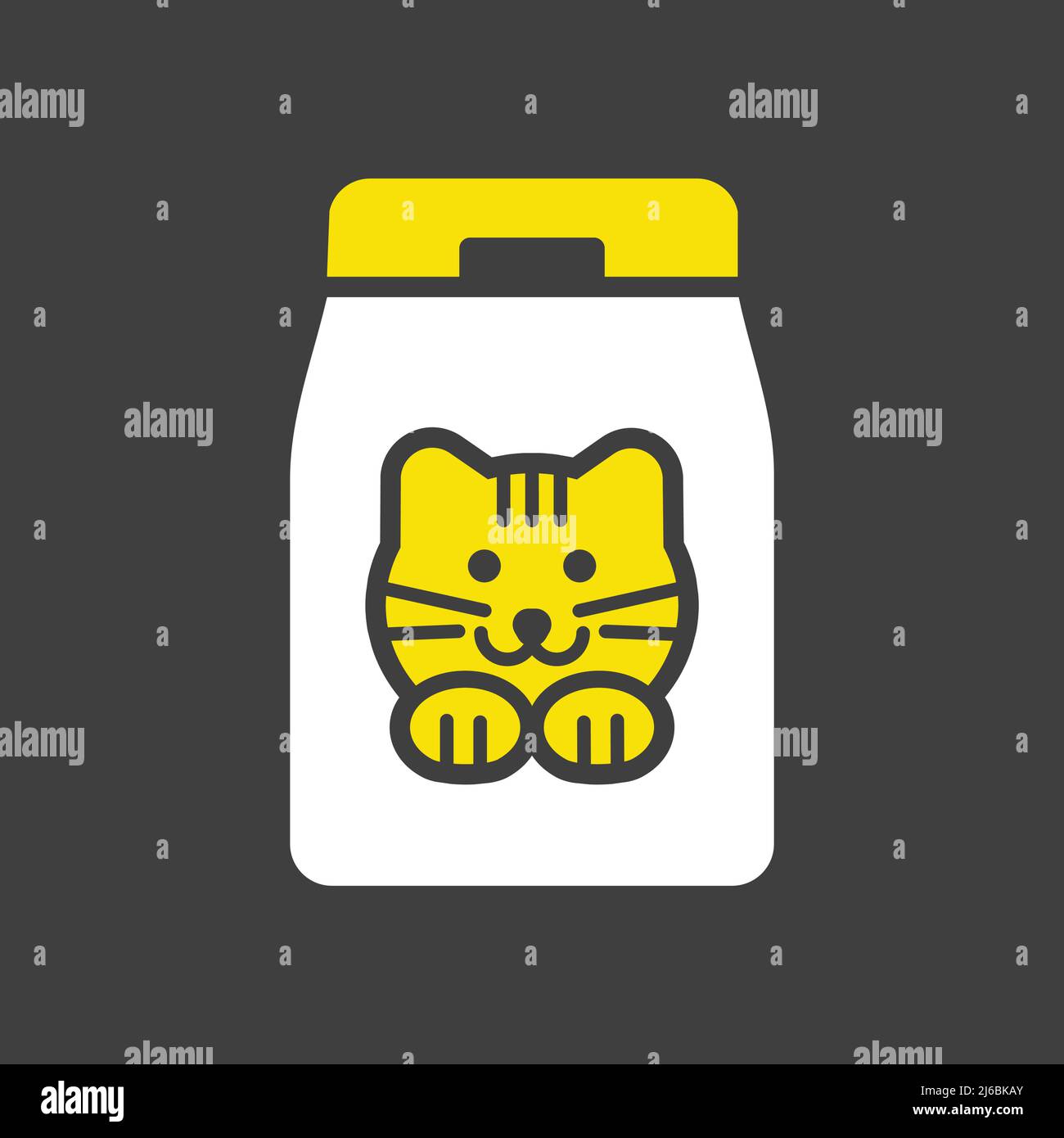 Cat food bag vector glyph icon. Pet animal sign. Graph symbol for pet ...