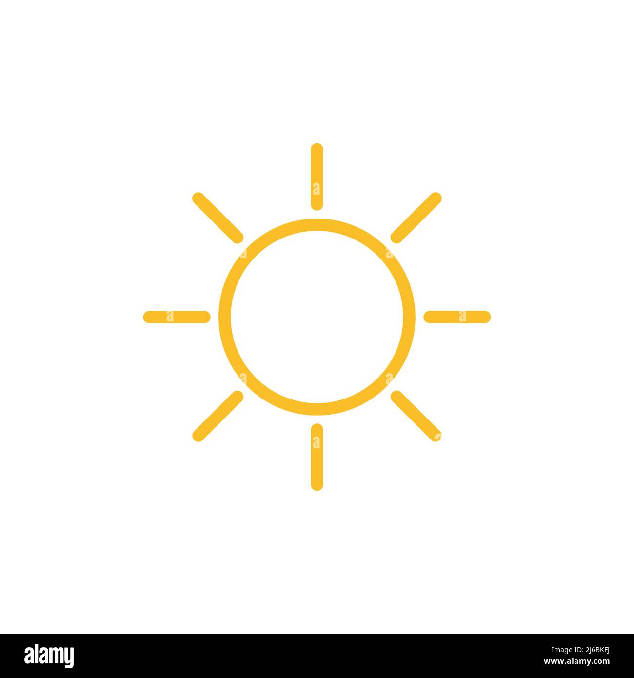 Sun isolated vector icon. Symbol of the good weather. Meteorology sign ...