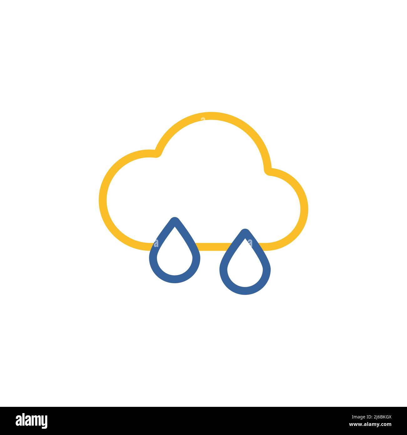 Raincloud with raindrops isolated vector icon. Meteorology sign. Graph ...