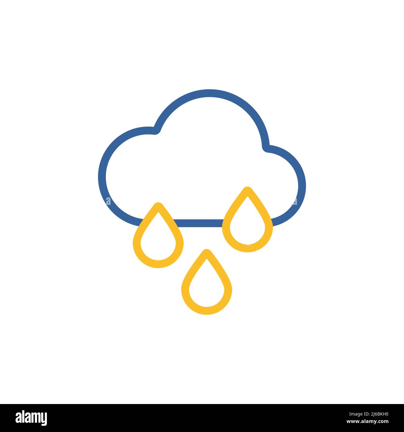Raincloud with raindrops isolated vector icon. Meteorology sign. Graph ...