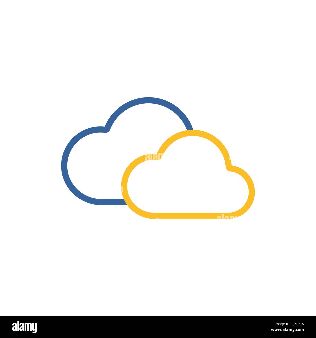 Two clouds isolated vector icon. Meteorology sign. Graph symbol for ...