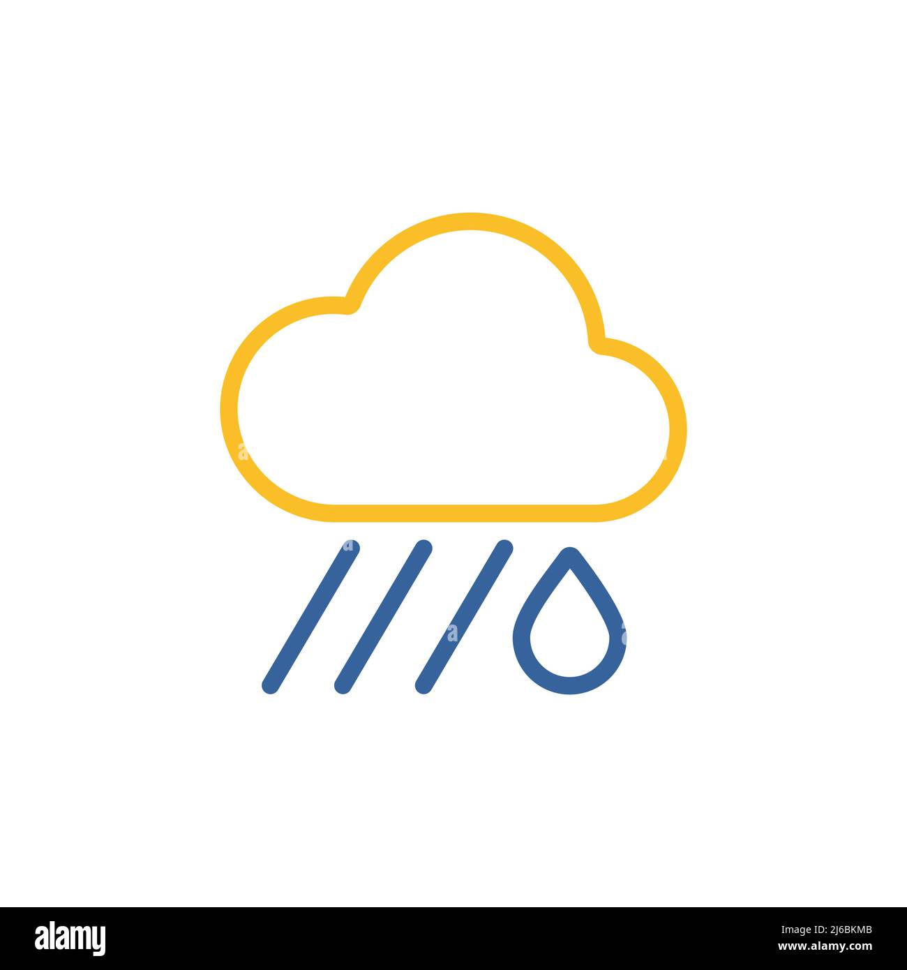 Raincloud with raindrop isolated vector icon. Meteorology sign. Graph ...