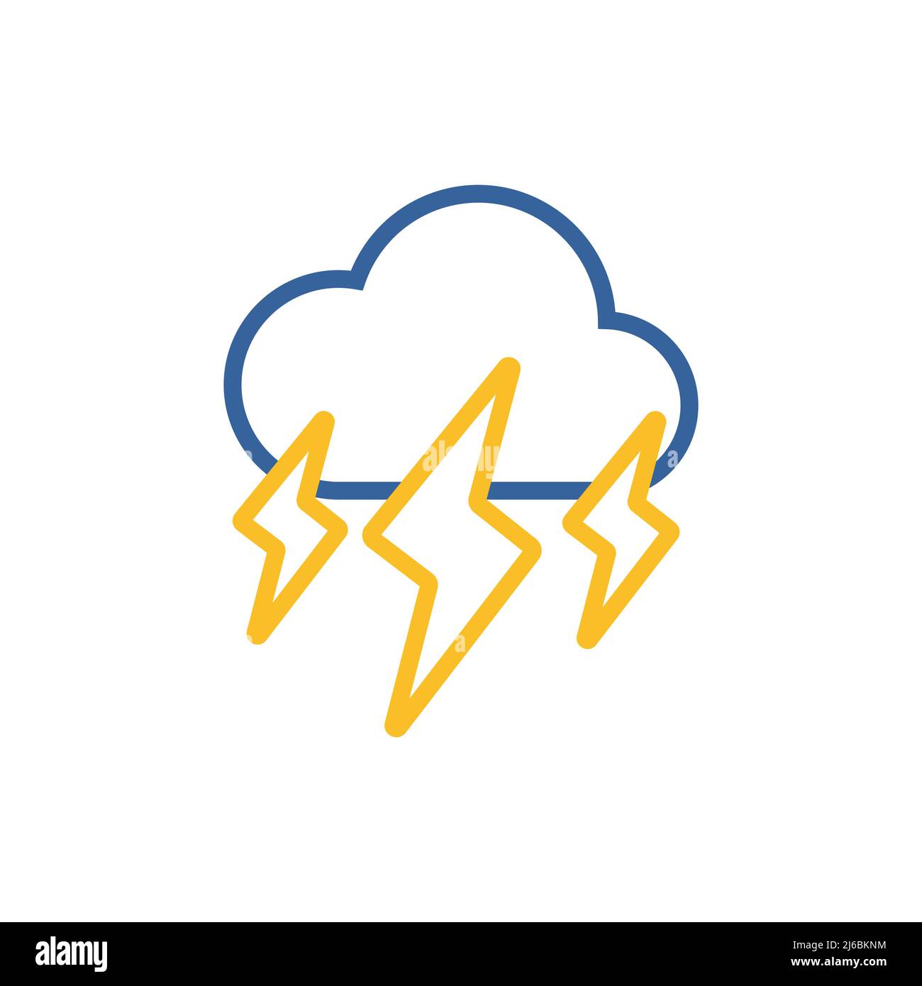 Storm cloud isolated vector icon. Rainstorm symbol. Meteorology sign ...