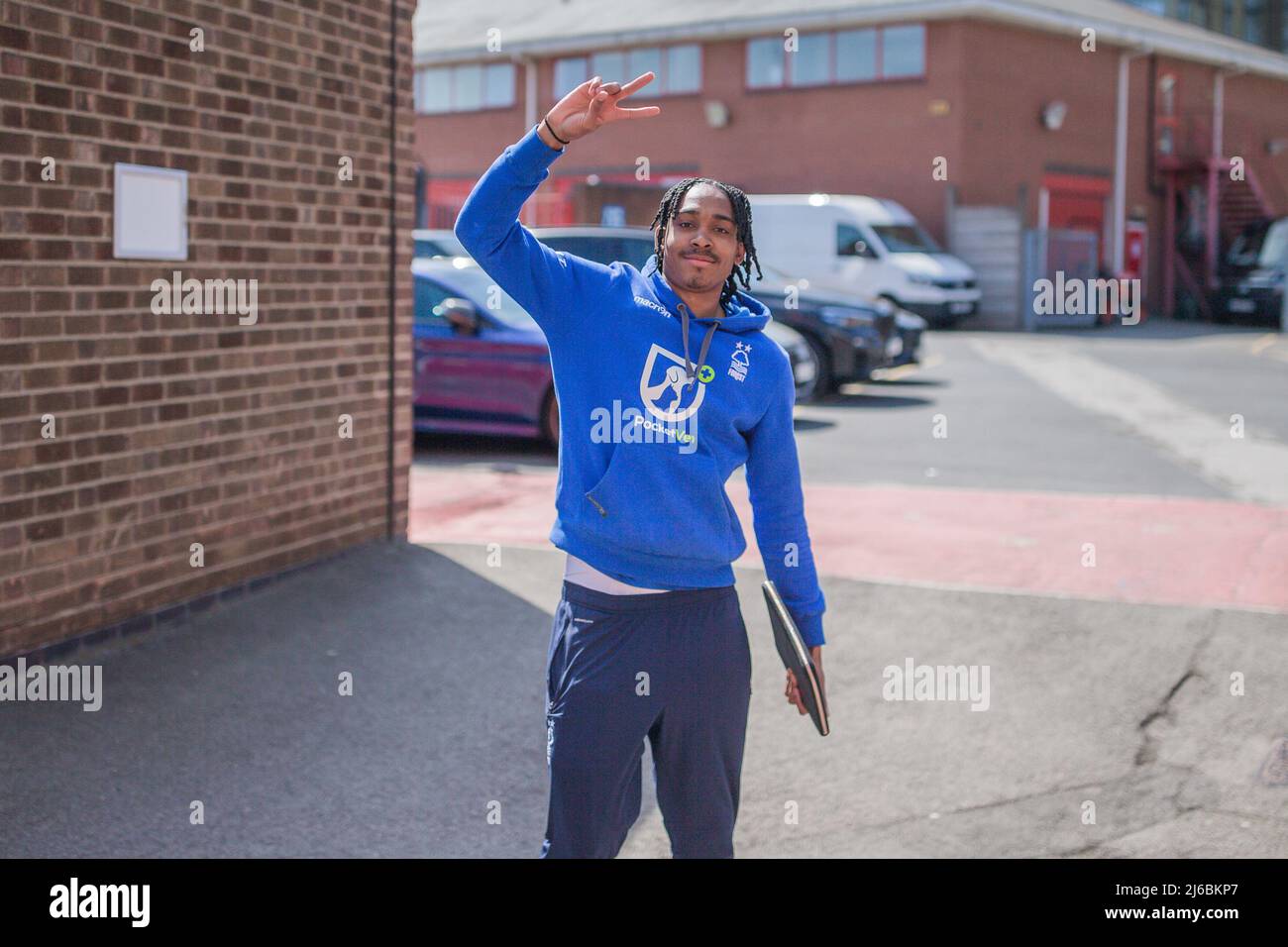 Djed Spence #2 of Nottingham Forest arrives at The City Ground Stock ...