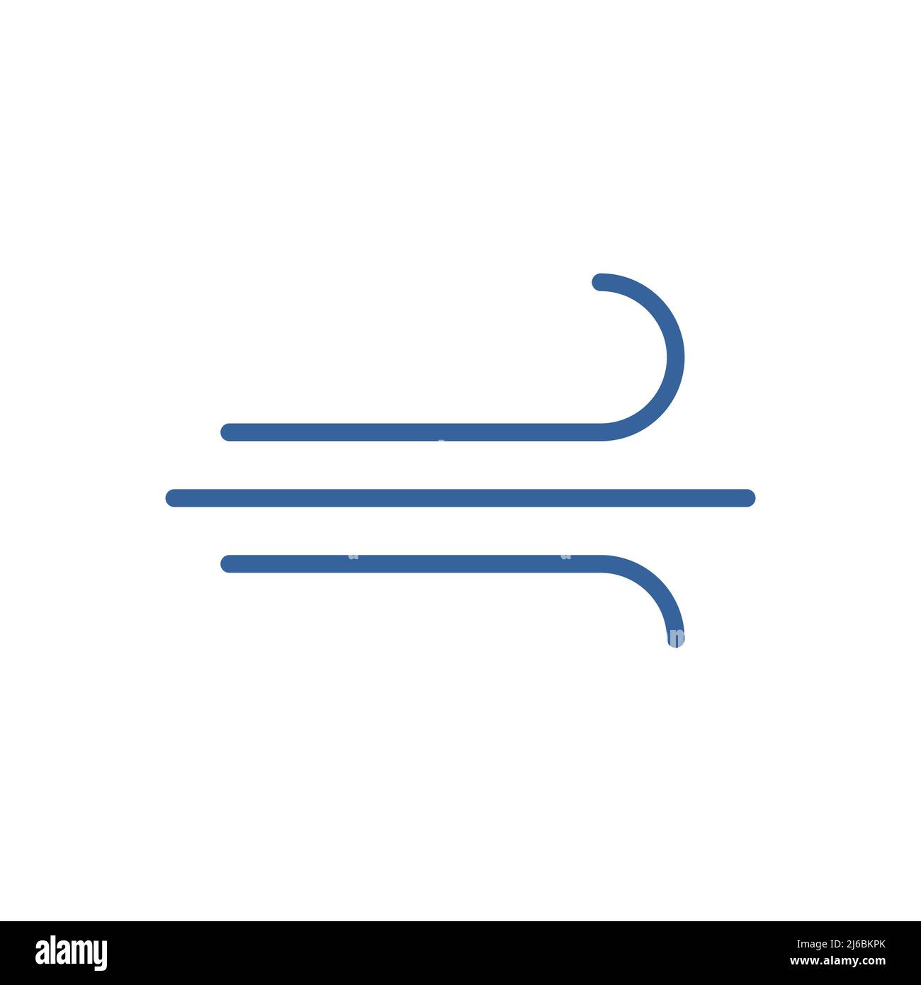 Blowing wind or windy isolated vector icon. Meteorology sign. Graph ...