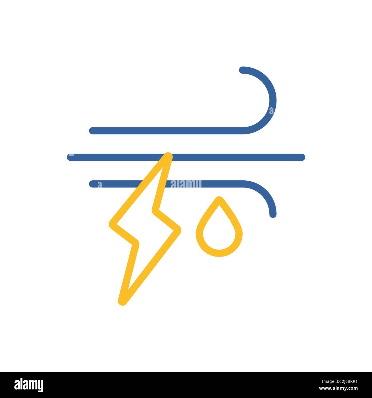 Wind rain lightning isolated vector icon. Meteorology sign. Graph ...