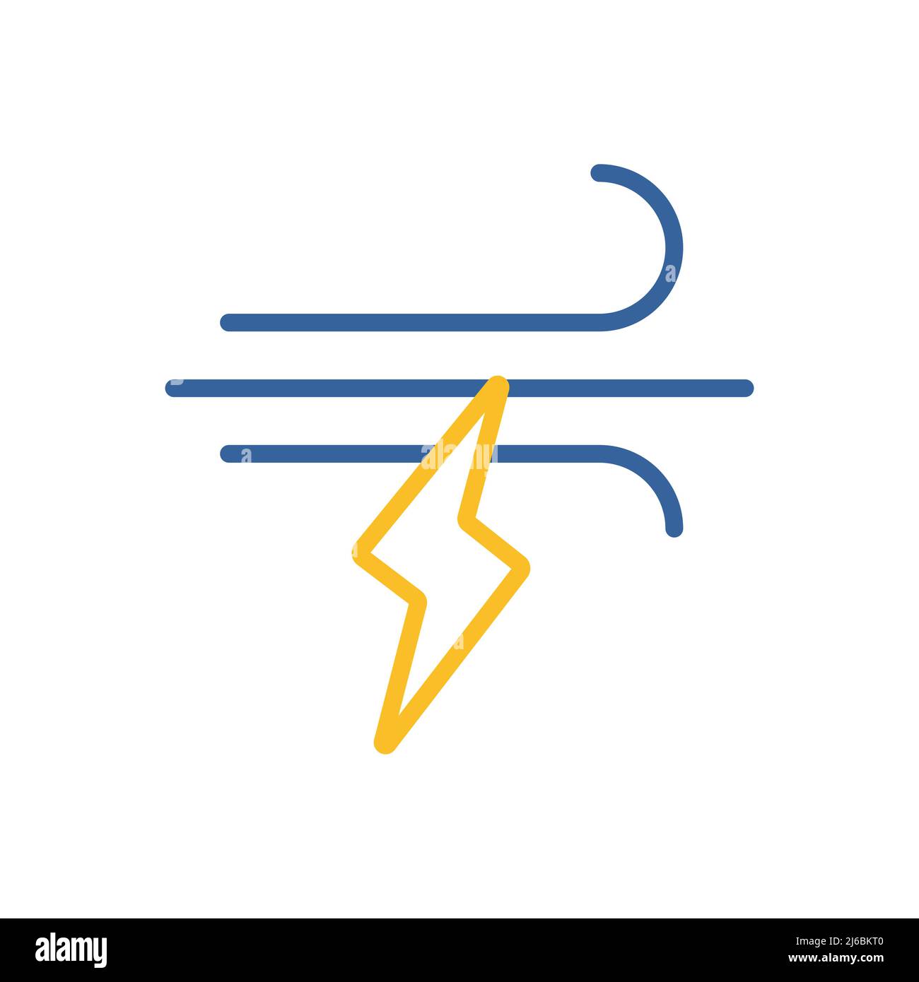 Wind lightning isolated vector icon. Meteorology sign. Graph symbol for ...
