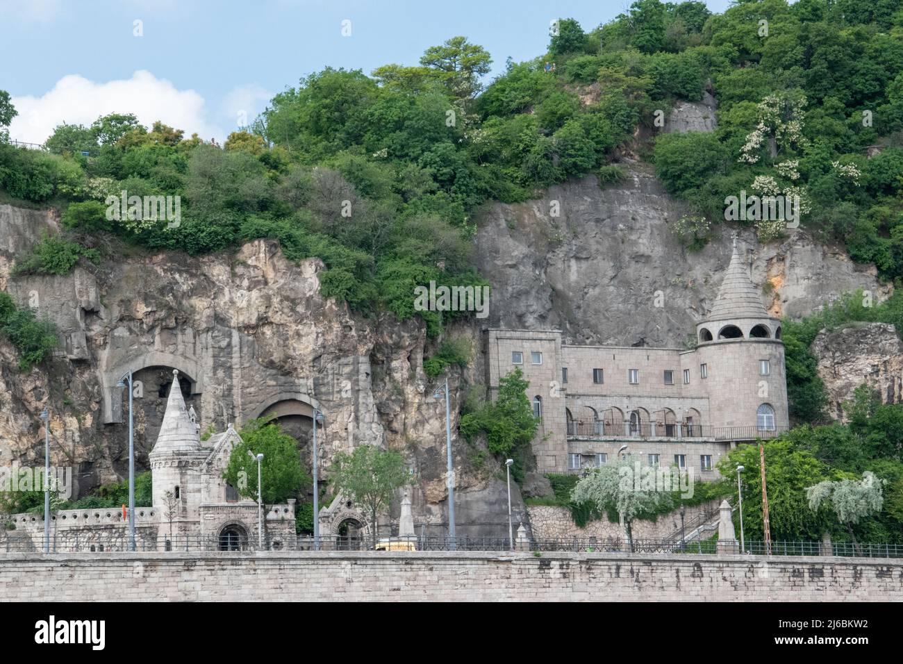 Gellért Hill Cave, Budapest, Hungary. Grotto chapel in a hillside cave ...