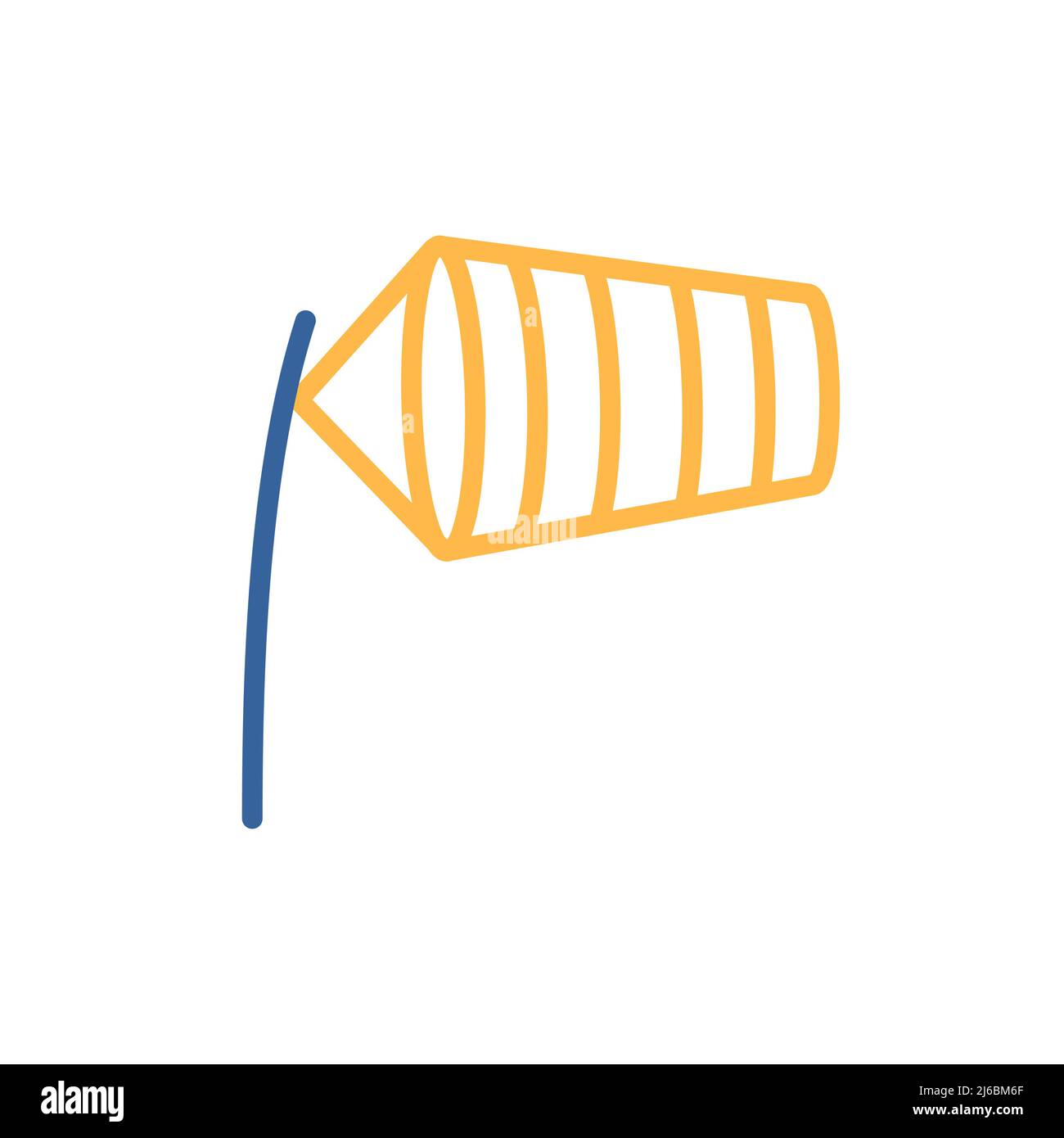 Windsocks inflated by wind at the airport runway isolated vector icon ...