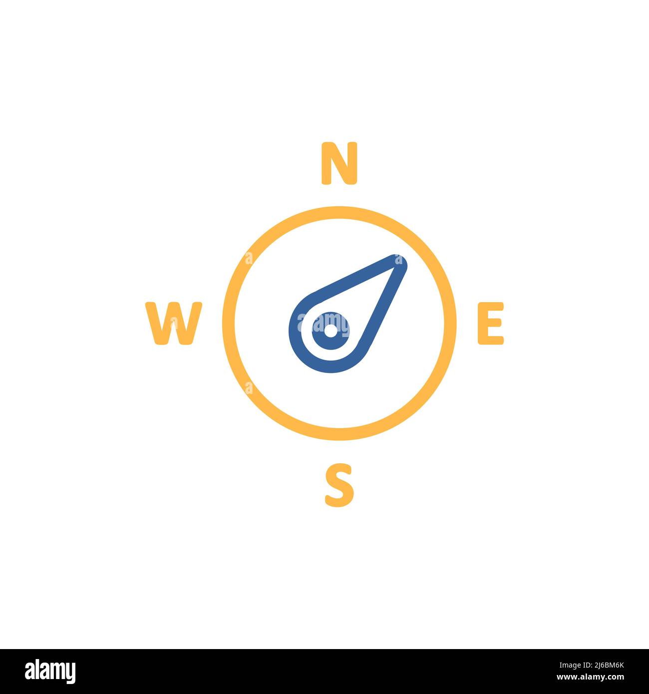 Compass wind rose isolated vector icon. Direction northeast ...