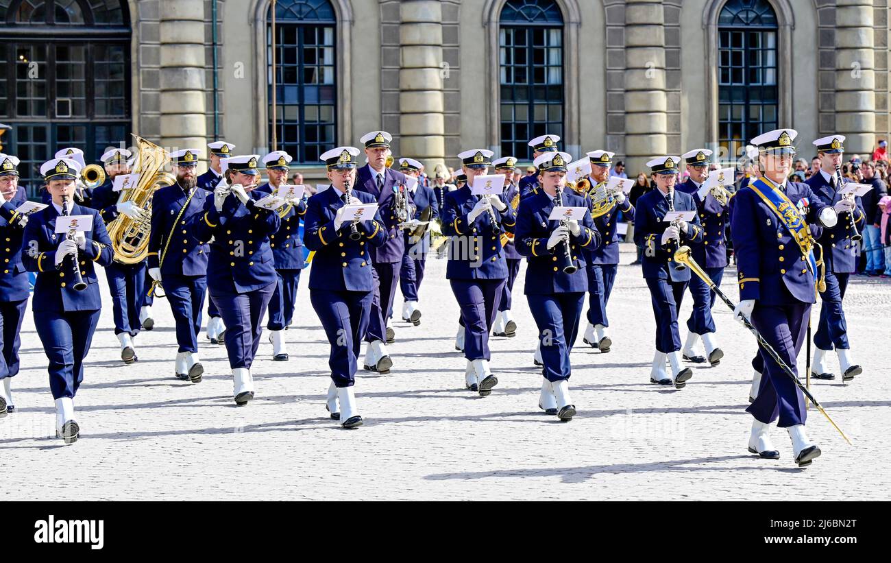 Swedish Royal Guards during 76th birthday celebrations of the Swedish ...