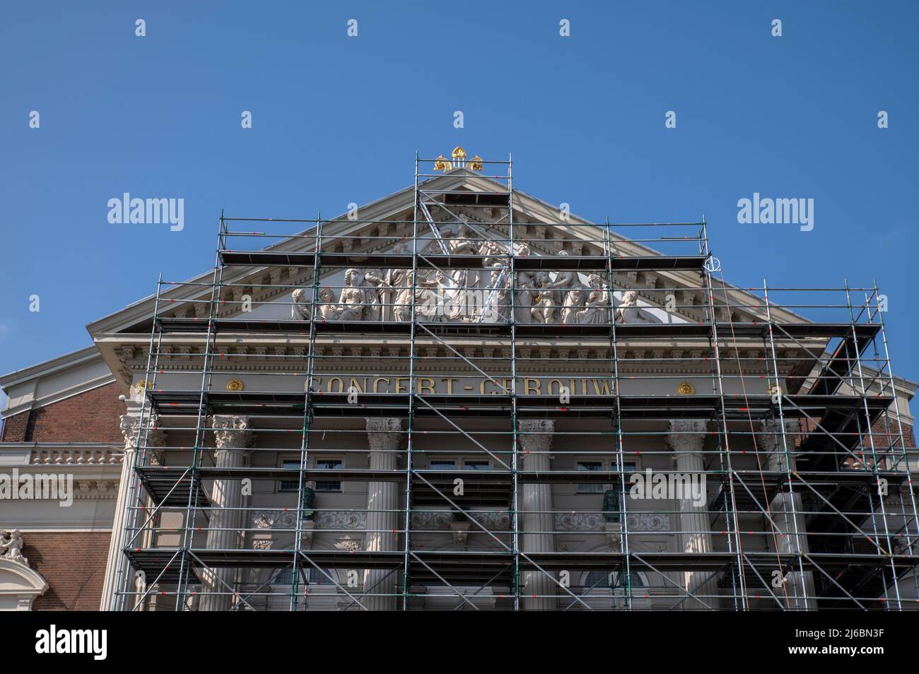 Close Up Scaffolds At The Concertgebouw Building At Amsterdam The ...