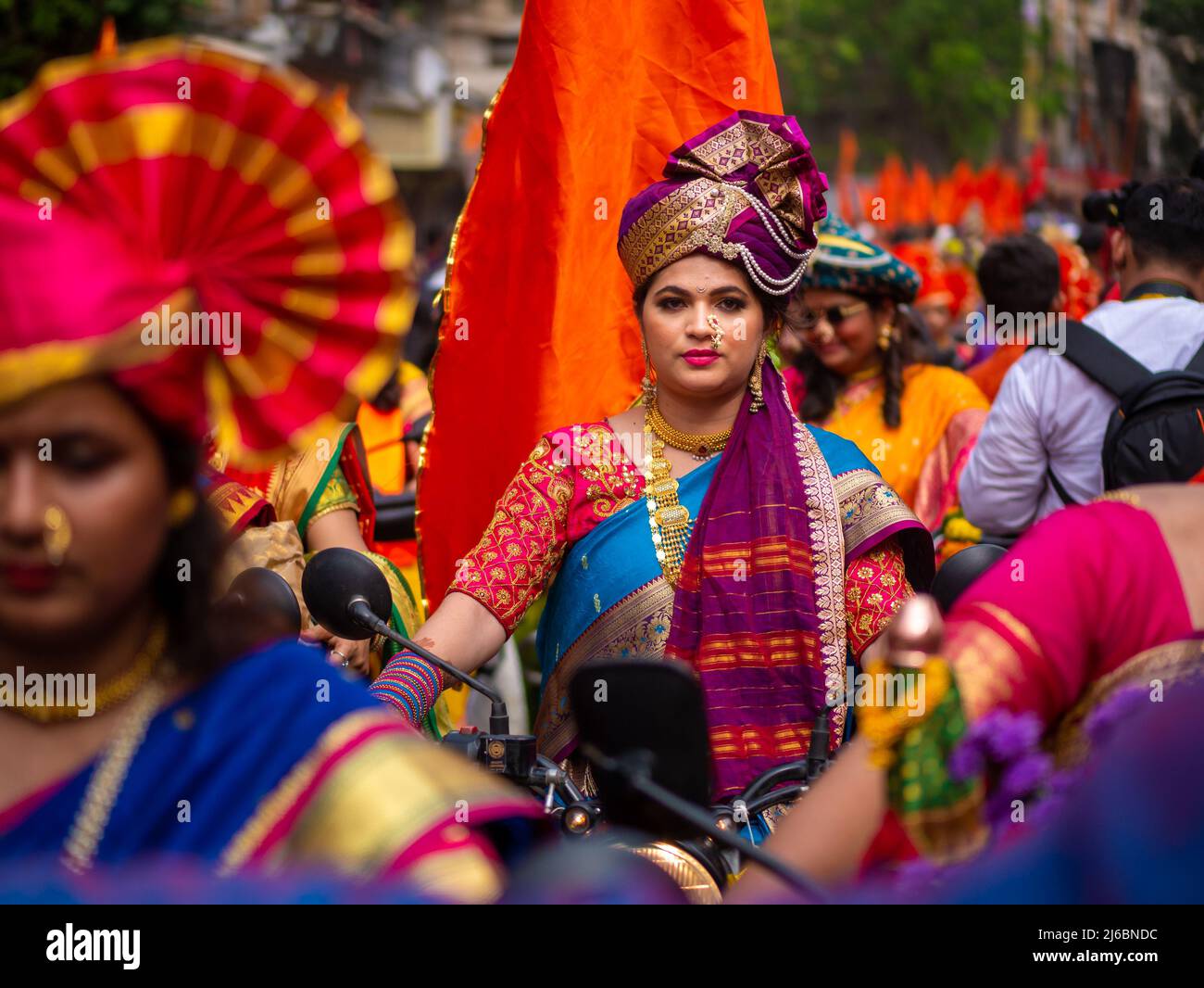 Mumbai, India - April 02, 2022: A beautiful indian female dressed in ...