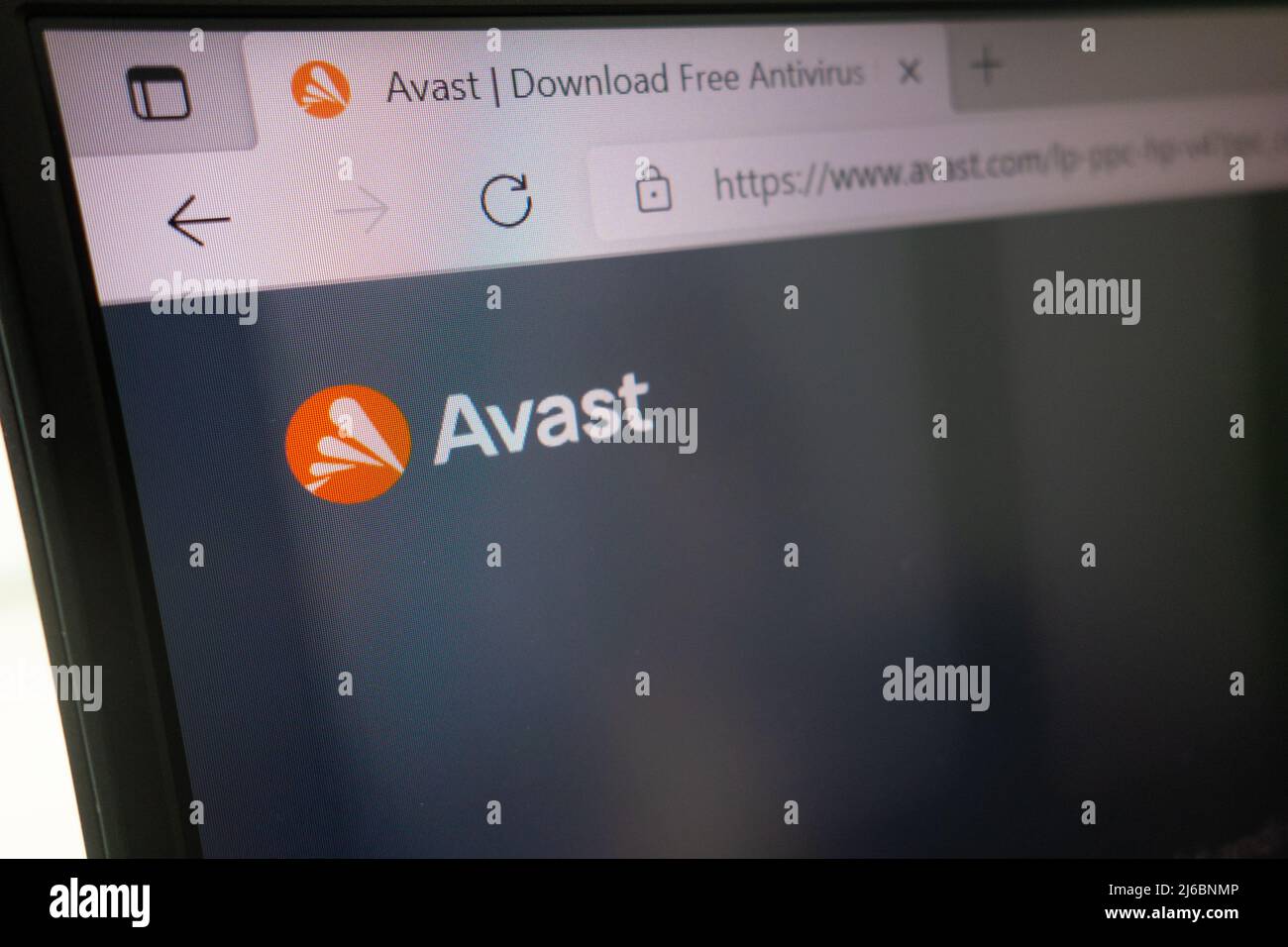 KONSKIE, POLAND - April 27, 2022: www.avast.com Avast Free Antivirus ...