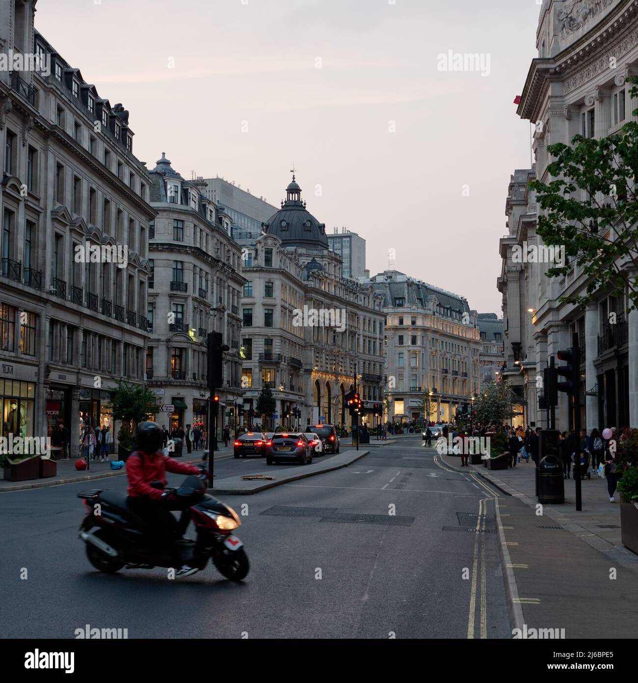 London, Greater London, England, April 23 2022: Motor bike turns on ...