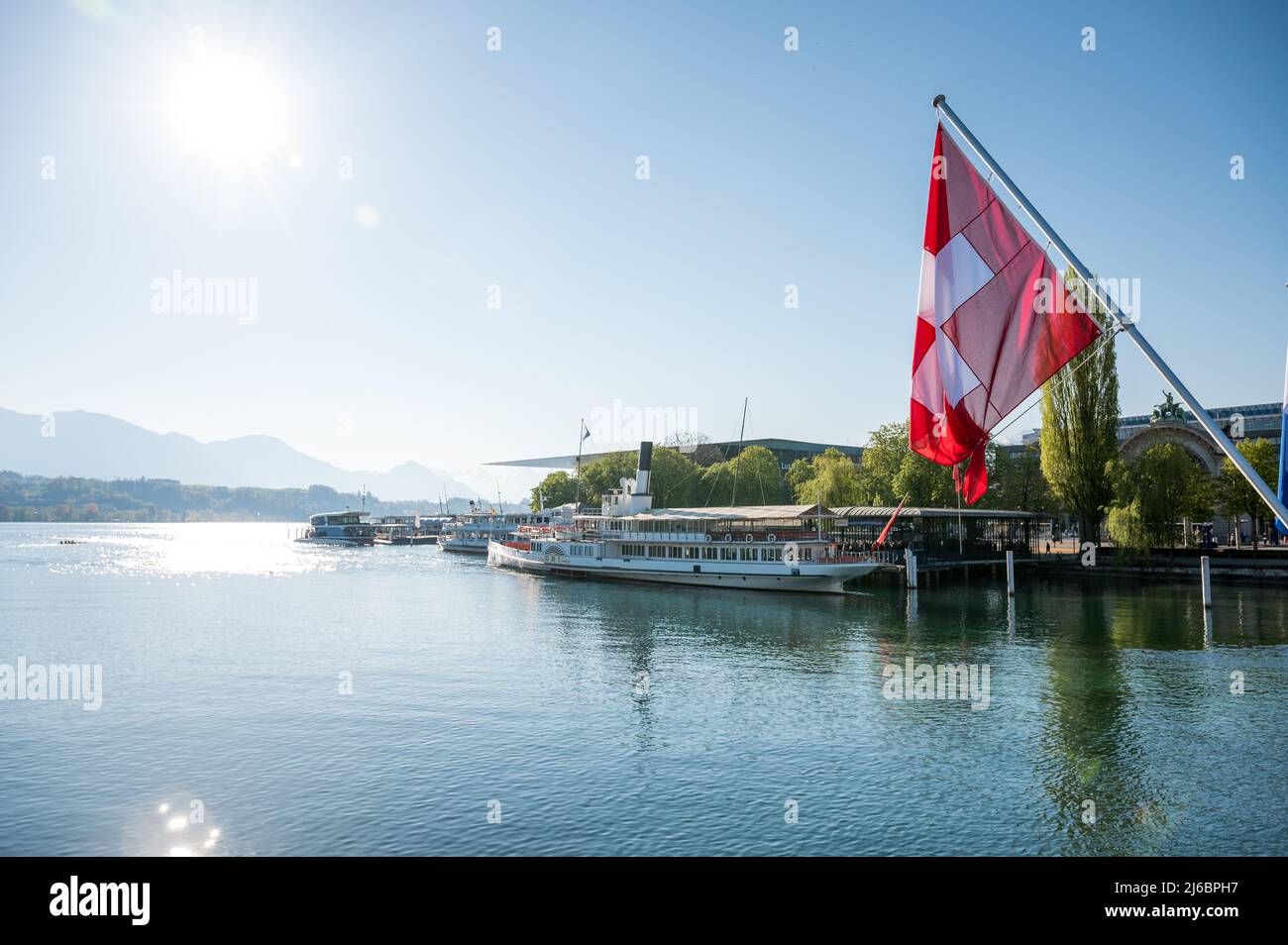 steamship Uri in harbour of Lucerne in Lake Lucerne in spring Stock ...