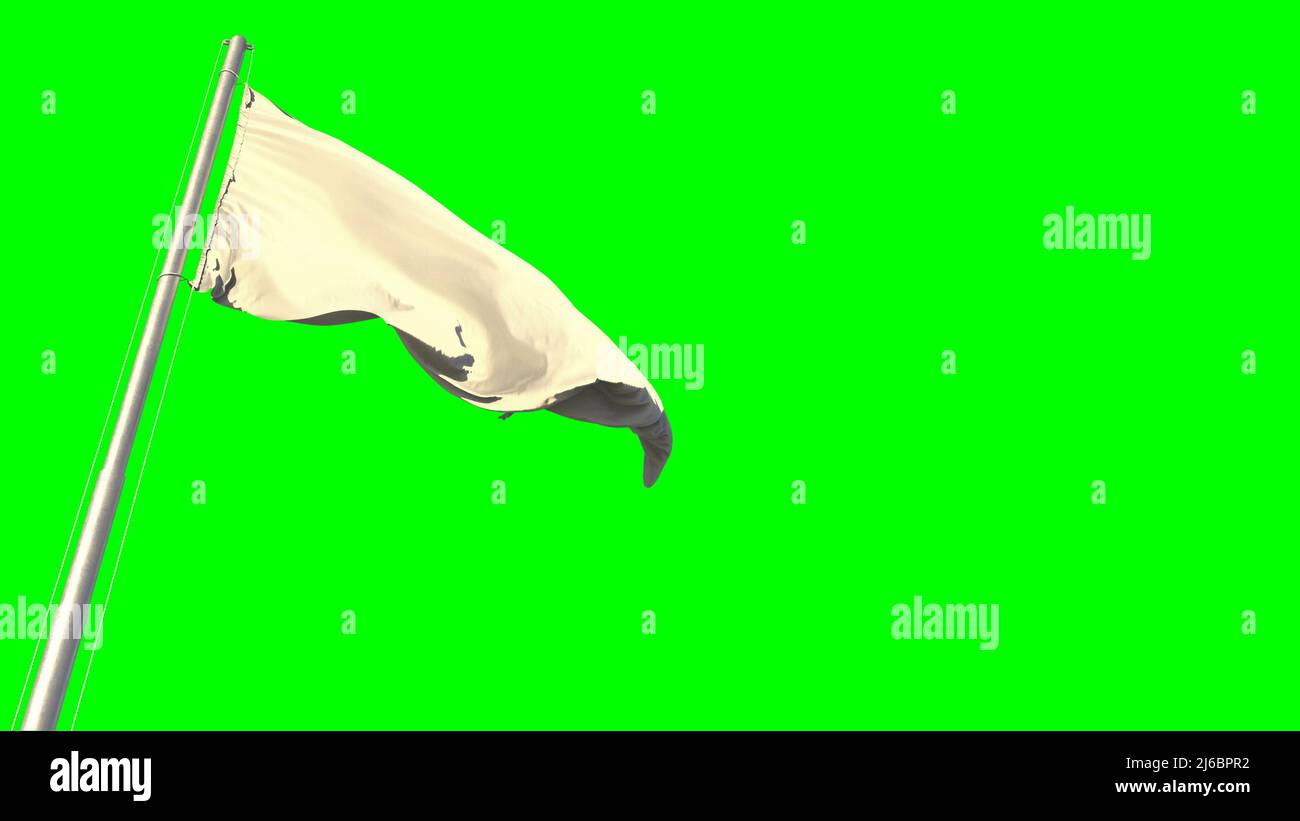 flag mockup for your art - empty white flag on chroma key screen ...