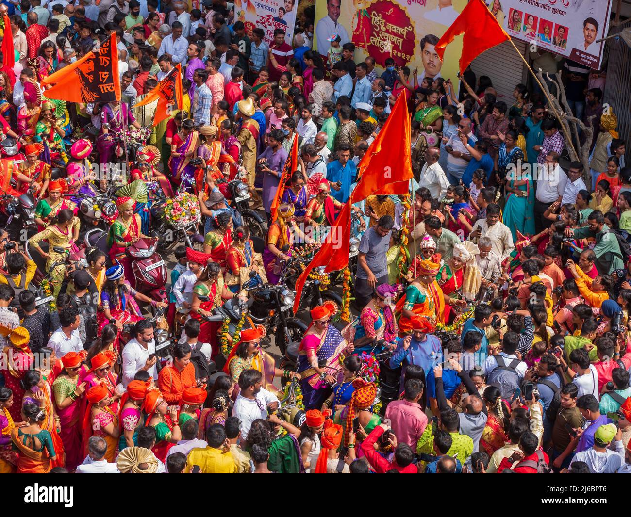 Mumbai, India - April 02, 2022: A beautiful indian females dressed in ...